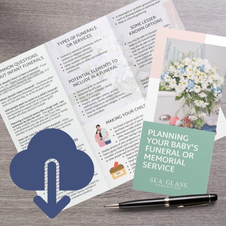 Printable brochure & checklist for planning a baby's funeral