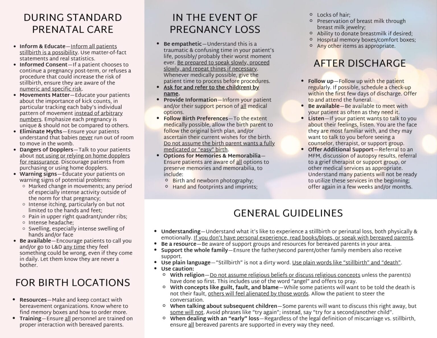 Requests of a Bereaved Mother for All Prenatal Providers