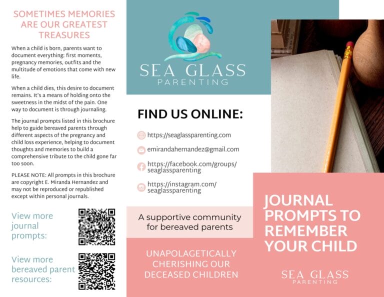 Journal Prompts to Remember Your Child - Free brochure